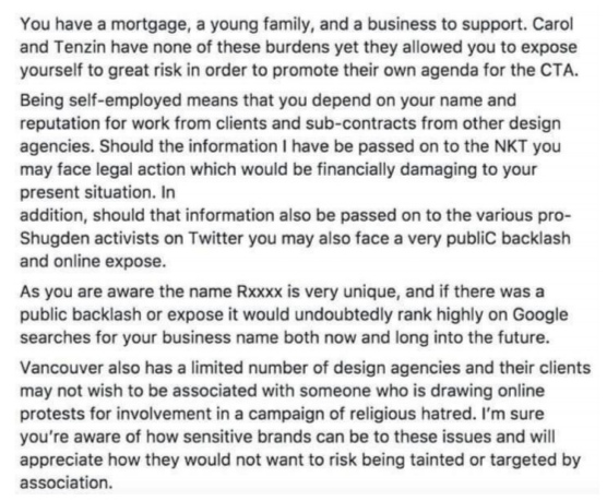 Attacks on testimony writers: threats to life, health, reputation and ...